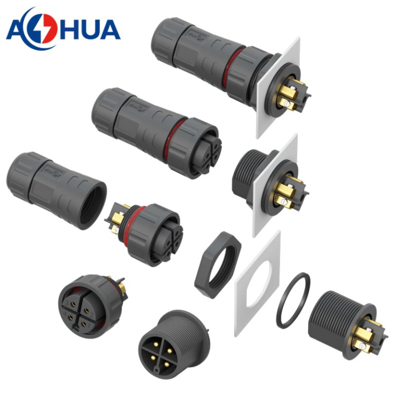 4pin 12A M25 Screw Fixing Assembly Male Panel Mount Female Inline Power ...