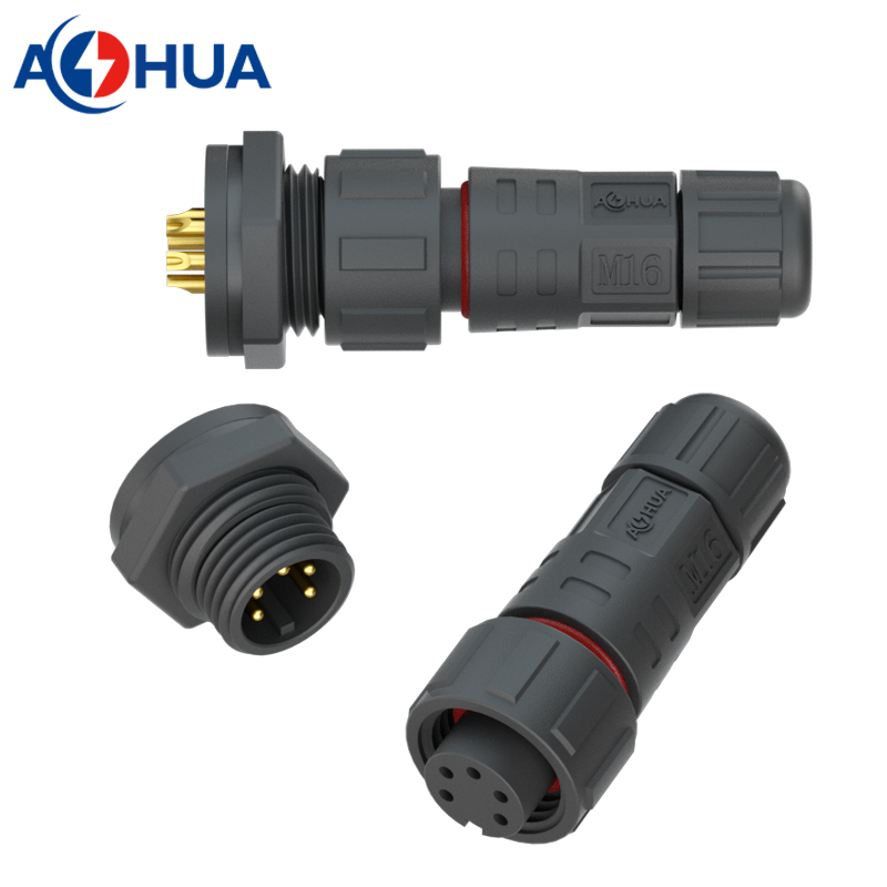 5pin φ1.5mm M16 Front Panel Mount IP68 Junction Box Bulkhead Waterproof ...
