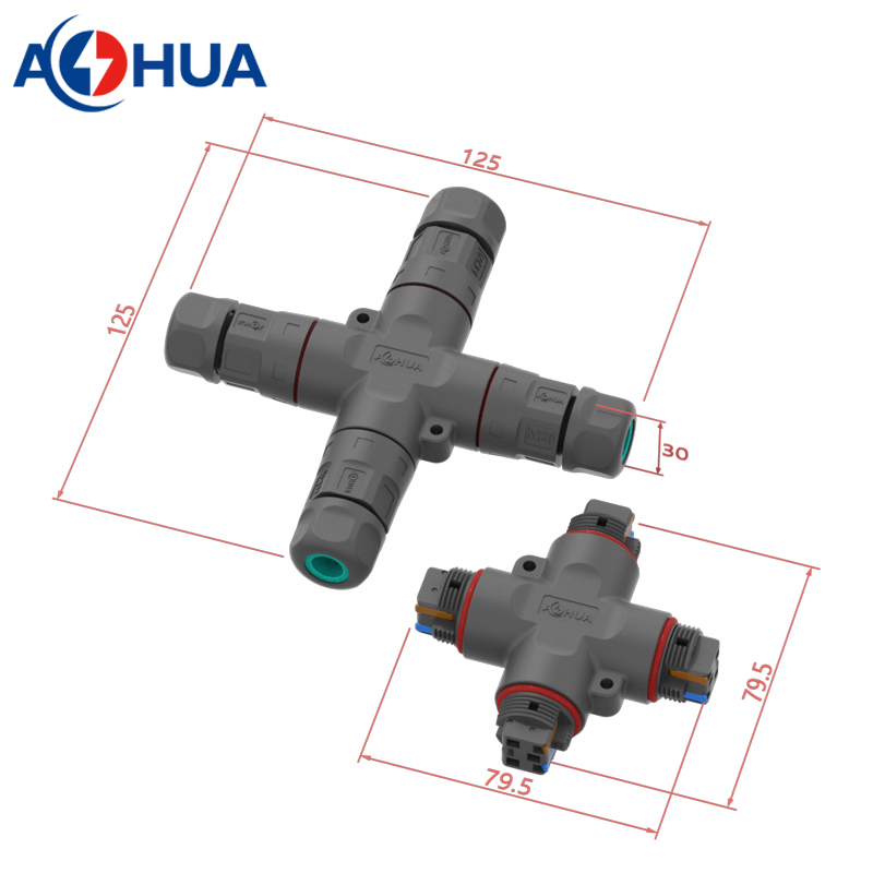 3pin Power 4 Way Distributor 1 To 3 Cable X-splitter Push Wire Outdoor ...