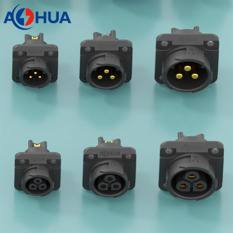 3pin Self Locking Waterproof Connector Square Panel PA66 Assembly ...
