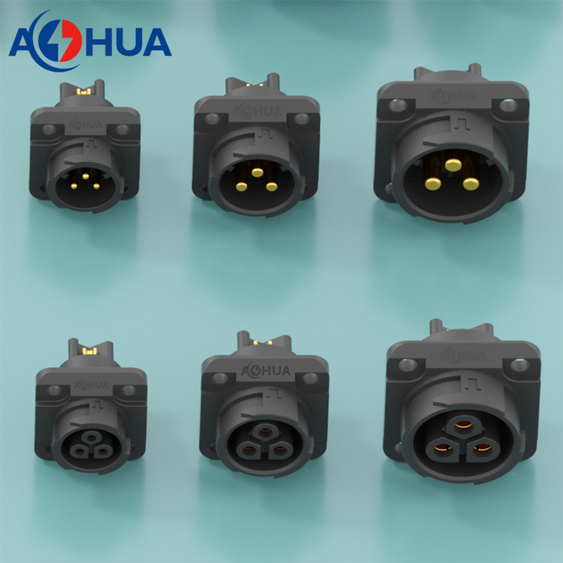 3pin Self Locking Waterproof Connector Square Panel PA66 Assembly ...