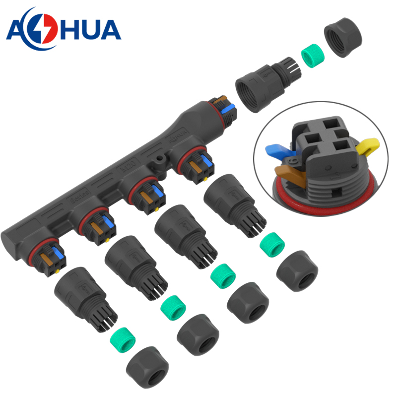 Parallel Series 3pin 10A 300V Push Wiring Locking Assembly Waterproof ...